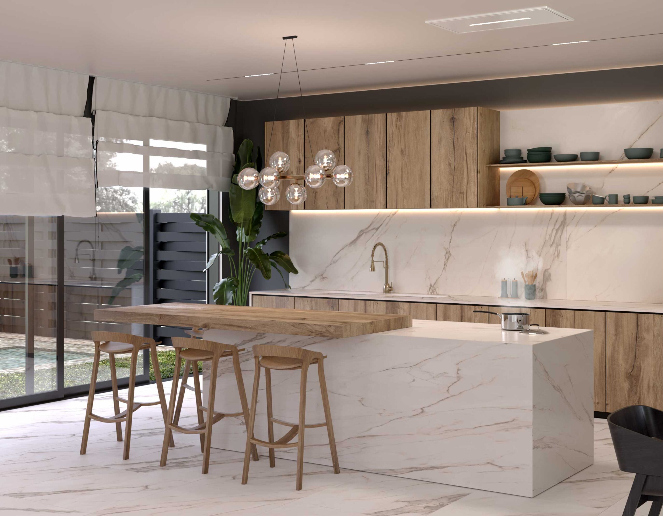 cuisson invisible calacatta Gold